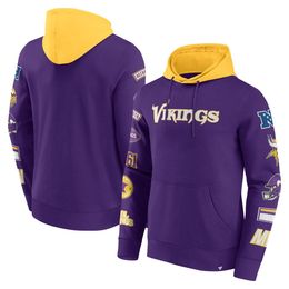 Fanatics Damen Kapuzenpullover "Fanatics Hoodie Minnesota Vikings Patched Out Fleece", lila, Gr. L, 60% Baumwolle, 40% Polyester, Pullover