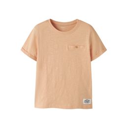 Kurzarmshirt name it "NKMVINCENT SS TOP F NOOS", Jungen, Gr. 134/140, peach fuzz, Jersey, Obermaterial: 100% Baumwolle, unifarben, regular fit normal, Rundhals, Shirts, Baumwolle, Brusttasche