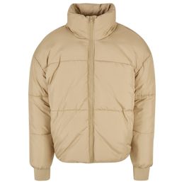 Winterjacke Urban Classics "Urban Classics Herren Short Big Puffer Jacket", Herren, Gr. L, unionbeige, 100% Polyester, unifarben, oversize, Rundhals, Jacken Winterjacke