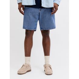 Jack & Jones PlusSize Jeansbermudas "JJITONY JJORIGINAL SHORT", Herren, Gr. 42 (4XL), N-Gr, blau denim, Denim/Jeans, Obermaterial: 100% Baumwolle, JACK & JONES PLUSSIZE, leichte Abriebeffekte, relaxed fit kniefrei, Jeans, Five-Pocket-Design, relaxed fit