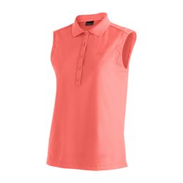 Poloshirt Maier Sports "Ulrike sleeveless", Damen, Gr. 36, rosa (altrosa), 100% Polyester, Shirts, Damen Polo, leichtes Shirt, &auml;rmelloses Funktionsshirt, Regular Fit