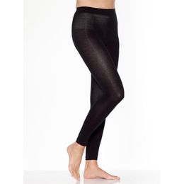 Damen Feinstrumpfleggings, 5/46, schwarz, 75% Baumwolle, 22% Polyamid, 3% Elasthan, Strumpfhosen