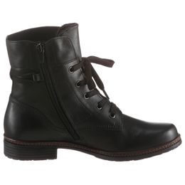Gabor Damen Schn&uuml;rstiefelette, Gr. 36, schwarz, Kalbsleder, Schuhe, Schn&uuml;rboots, Businessschuh mit Blockabsatz