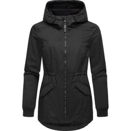 Outdoorjacke Ragwear "Dowey A", Damen, Gr. 5XL (50), schwarz, Au&szlig;enmaterial: 100% Polyester. Innenfutter: 100% Polyester, tailliert h&uuml;ftbedeckend, hoch geschlossener Ausschnitt, &Auml;rmel ohne &Auml;rmelschlitz elastischer Bund mit innenliegendem Gummizug, Jacken Outdoorjacke, Wasser- und winddichte Damen Jacke mit Taillenzugband