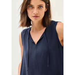 Cecil Damen Tunikakleidurban navy blau, Gr. M, unifarben, Web, Obermaterial: 88% Viskose, 12% Nylon, Kleider, Sommerkleid mit B&auml;ndern am Ausschnitt
