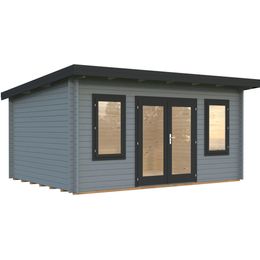 Gartenhaus Palmako "Lisa", hellgrau, anthrazit, Fu&szlig;boden im Gartenhaus, ohne Dacheindeckung, Massivholz, Gartenh&auml;user, Gartenhaus, verschiedene Farben