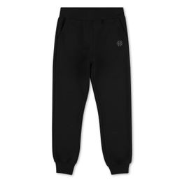 Stoffhose Philipp Plein "Jogginghosen", M&auml;dchen, Gr. 8, weite Kindergr&ouml;&szlig;en, 02, schwarz, Obermaterial: 95% Baumwolle, 5% Elasthan, Hosen Stoffhose