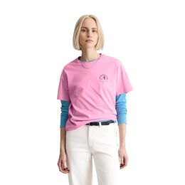 Marc O'Polo T-Shirt MARC O'POLO DENIM "aus Basic Single Jersey", Damen, Gr. L, pale bubblegum, Obermaterial: 100% Baumwolle, unifarben, Basic, regular fit, Rundhals, normaler Saum, Shirts T-Shirt