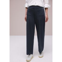 Stoffhose Street One, Damen, Gr. 44, L&auml;nge 28, shadowed navy, Stoff, 68% Viskose, 28% Polyester, 4% Elasthan, unifarben, comfort fit lang, Hosen Stoffhose, High Waist