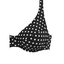 Lascana Damen B&uuml;gel-Bikini, schwarz-wei&szlig;, Gr. 40, gepunktet, Polyamid, Bikini-Sets, mit modischen Punkten