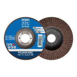 Pferd TOOLS POLINOX Vlies-Schleifdisc PNZ &Oslash; 115 mm Bohrung-&Oslash; 22,23 mm A180 f&uuml;r Feinschliff und Finish (44692265)