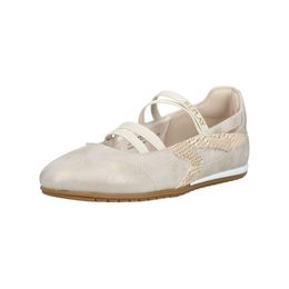 Riemchenballerina Replay "Replay Ballerinas Lederimitat", Damen, Gr. 39, platin, Lederimitat, Schuhe Riemchenballerina
