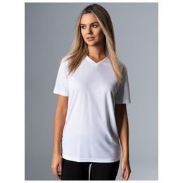 TRIGEMA Damen T-Shirt "TRIGEMA V-Shirt COOLMAX", wei&szlig;, Gr. L, Trikot, 100% Polyester (recycelt), Shirts
