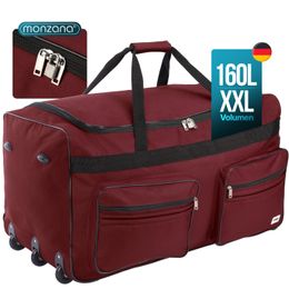Monzana XXL Reisetasche mit Trolleyfunktion 160L rot