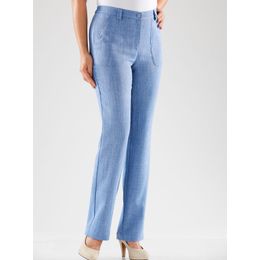 Damen Palazzohose, blau, Gr. 24, unifarben, 100% Polyester, Hosen