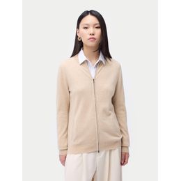 GOBI Cashmere Strickjacke 'Women's Essential Cashmere Full-Zip Cardigan' Damen Gr&ouml;&szlig;e XXL beigemeliert