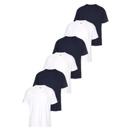 Herren T-Shirt "sechs St&uuml;ck in unterschiedlicher Farbkomination", blau, Basic, Gr. L, Fruit of the Loom, unifarben, Single Jersey, Obermaterial: 100%
