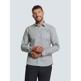 NO EXCESS Herren Langarmhemd "NO EXCESS Bedrucktes Stretch-Hemd", beige, Gr. XXXL, 97% Baumwolle, 3% Elasthan, Hemden