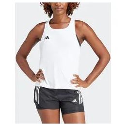 Lauftop Adidas PERFORMANCE "ADIZERO E TANK", Gr. S, wei&szlig;, Obermaterial: 100% Polyester, Rundhals, Tops