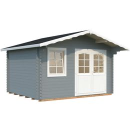 Gartenhaus Palmako "Emma", hellgrau, wei&szlig;, Fu&szlig;boden im Gartenhaus, ohne Dacheindeckung, Massivholz, Gartenh&auml;user, Gartenhaus, verschiedene Farben