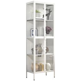 Standvitrine Vcm "Stahl Standvitrine Vitrine Schaukasten Floka XXL", wei&szlig;, B:60cm T:35cm, Obermaterial: 100% Metall MT., Schr&auml;nke, Standvitrine