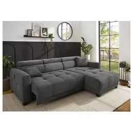 Jockenh&ouml;fer Ecksofa JOCKENH&Ouml;FER GRUPPE "Cremona L-Form, B: 263 cm, mit 30 cm elektr. Sitztiefenverstellung", grau 426, 09, B:263cm T:115cm, Korpus: 100% Polyester;Kissen: 100% Polyester, Sofas, Ecksofa, 140kg Belastbarkeit je Sitz, Kopfteilverstellung & USB-Anschluss, Topseller