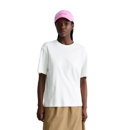 Marc O'Polo T-Shirt MARC O'POLO DENIM "aus Interlock-Jersey", Damen, Gr. L, silky wei&szlig;, Obermaterial: 100% Baumwolle, unifarben, Basic, regular fit, Rundhals, normaler Saum, Shirts T-Shirt