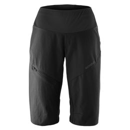Fahrradhose Gonso "Trail Shorts W", Gr. 36, Normalgr&ouml;&szlig;en, schwarz, 93% Polyamid, 7% Polyester, Hosen Fahrradhose, kurze Damen Radhose, Innenhose mit Sitzpolster, ideal f&uuml;r MTB Touren
