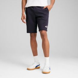 Trainingsshorts Puma "ESS NO. 1 LOGO SHORTS 10", Herren, Gr. M, N-Gr, blau (new navy), Sweatware, Obermaterial: 68% Baumwolle, 32% Polyester, unifarben, regular fit ca. Mitte Knie, Hosen, mit Eingrifftaschen, Regular Fit