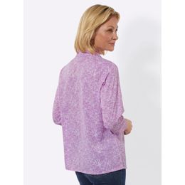 Classic Basics Damen Hemdbluseorchidee, wei&szlig;, bedruckt, Gr. 44, gebl&uuml;mt, gemustert, mehrfarbig, 100% Polyester, Blusen