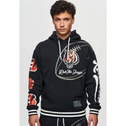 Recovered Herren Kapuzensweatshirt "NFL Bengals Rule The Jungle", schwarz, Gr. S, bedruckt, 100% Baumwolle, Sweatshirts, f&uuml;r Cincinnati Bengals-Fans