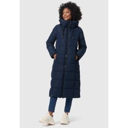 Winterjacke Marikoo "Nadeshikoo XIV", Damen, Gr. XXL, blau (navy), Obermaterial: 100% Polyester; Innenseite: 100% Polyester; Futter: 100% Polyester; Wattierung: 100% Polyester, Jacken Winterjacke, extra langer Winter Mantel gesteppt