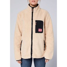 Chiemsee Damen Fleecejackesand, Gr. M, Obermaterial: 100% Polyester, Jacken, mit hochschlie&szlig;endem Kragen, aus Polyester, in normaler L&auml;nge