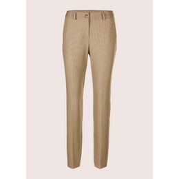 Madeleine Mode MADELEINE Damen Stoffhose "Chinohose Mid Waist Chinohose mit B&uuml;gelfalten", schwarz, Modern, Gr. 44, Obermaterial: 63% Polyester PES. 34% Viskose CV.