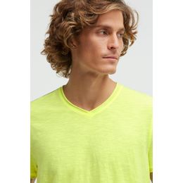 CAMP DAVID Basic T-Shirt mit V-Neck und Print Herren Gr&ouml;&szlig;e 4XL neongr&uuml;n