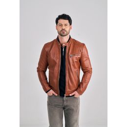 Freaky Nation Herren Lederjacke "Lucky Jim-FN", braun, Gr. S, Oberstoff: 100% Leder. Futter: 100% Baumwolle, Jacken