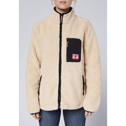 Chiemsee Damen Fleecejacke, beige, Gr. M, Obermaterial: 100% Polyester, Jacken, mit hochschlie&szlig;endem Kragen, aus Polyester, in normaler L&auml;nge