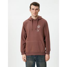 KOTON Sweatshirt Herren Gr&ouml;&szlig;e S braun / wei&szlig;