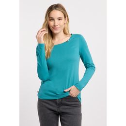 Ragwear Damen Langarmshirt "FLLORAH LONG GOTS"teal gr&uuml;n, Gr. XXL, unifarben, Jersey, Obermaterial: 100% Baumwolle, Shirts, Bestseller aus Single