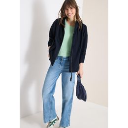 Cecil Damen Regen- und Matschjackeblau navy, Gr. XS, unifarben, Stoff, Obermaterial: 100% Polyester. Futter: 100% Polyester, Jacken, mit Tunnelzugsaum