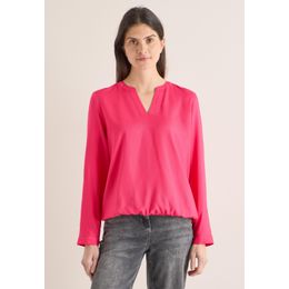 Cecil Damen Langarmblusegeranium rot, Gr. XXL, unifarben, Stoff, 100% Viskose, Blusen, in Blusen-Optik