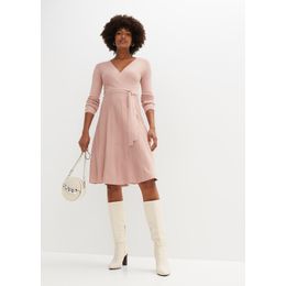 bonprix Damen Strickkleid, rosa, Gr. 48, Obermaterial: 70% Viskose, 30% Polyamid, Kleider, aus Viskose und Polyamid, ausgestellte Passform, eleganter