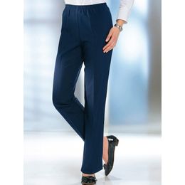 Classic Basics Damen B&uuml;gelfaltenhose, blau, Gr. 44, unifarben, 100% Polyester, Hosen