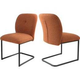 Freischwinger Tom Tailor HOME "PEBBLE CHAIR", schwarz (rusty rot, schwarz, schwarz, slo 10 rusty rot), B:48cm H:86,5cm T:62,5cm, Metall, Stoff, St&uuml;hle, Freischwinger, Esszimmerstuhl, Freischwinger, 140 kg belastbar, Rundrohrgestell
