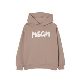 MSGM Sweatshirt 'Felpa cappuccio marrone per bambino' Jungen Gr&ouml;&szlig;e 128 braun