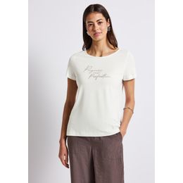 Street One Damen T-Shirt, wei&szlig;, Gr. 34, unifarben, Web, 50% Baumwolle, 50% Modal, Shirts, im soften Baumwoll-Mix