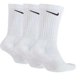 Nike Everyday Cushioned Training Crew Socks (3 Pairs) Bekleidung Unisex wei&szlig; L