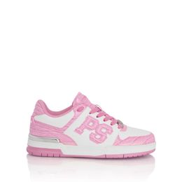 Plein Sport Damen Sneaker "Low-Top Sneakers PS Cocco", Gr. 350103, wei&szlig;, rose, Schuhe