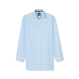 OLYMP Herren Businesshemd "OLYMP Luxor, Modern Fit, New Kent mit extra langem Arm"bleu, Gr. 45, 100% Baumwolle, Hemden