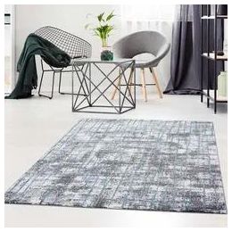 Teppich Carpet City "Moda 1139" Gr. 3, blau, B:120cm H:11mm L:160cm, Kunstfaser, Teppiche, Teppich, L&auml;ufer, weicher Kurzflor, abstrakt, Wohnzimmer